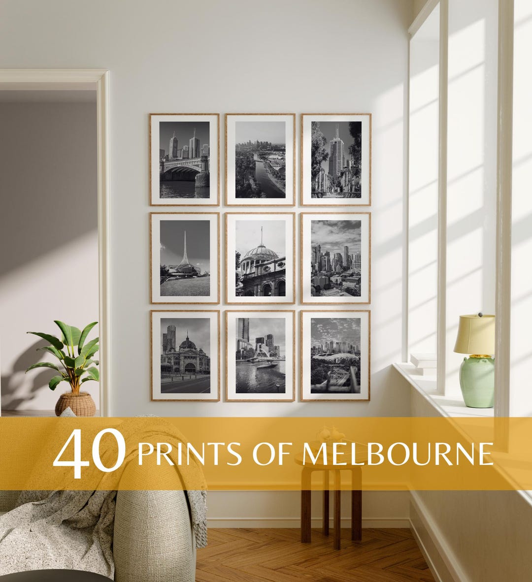 Melbourne Australia Vintage Black and White Poster Set of 40,melbourne ...