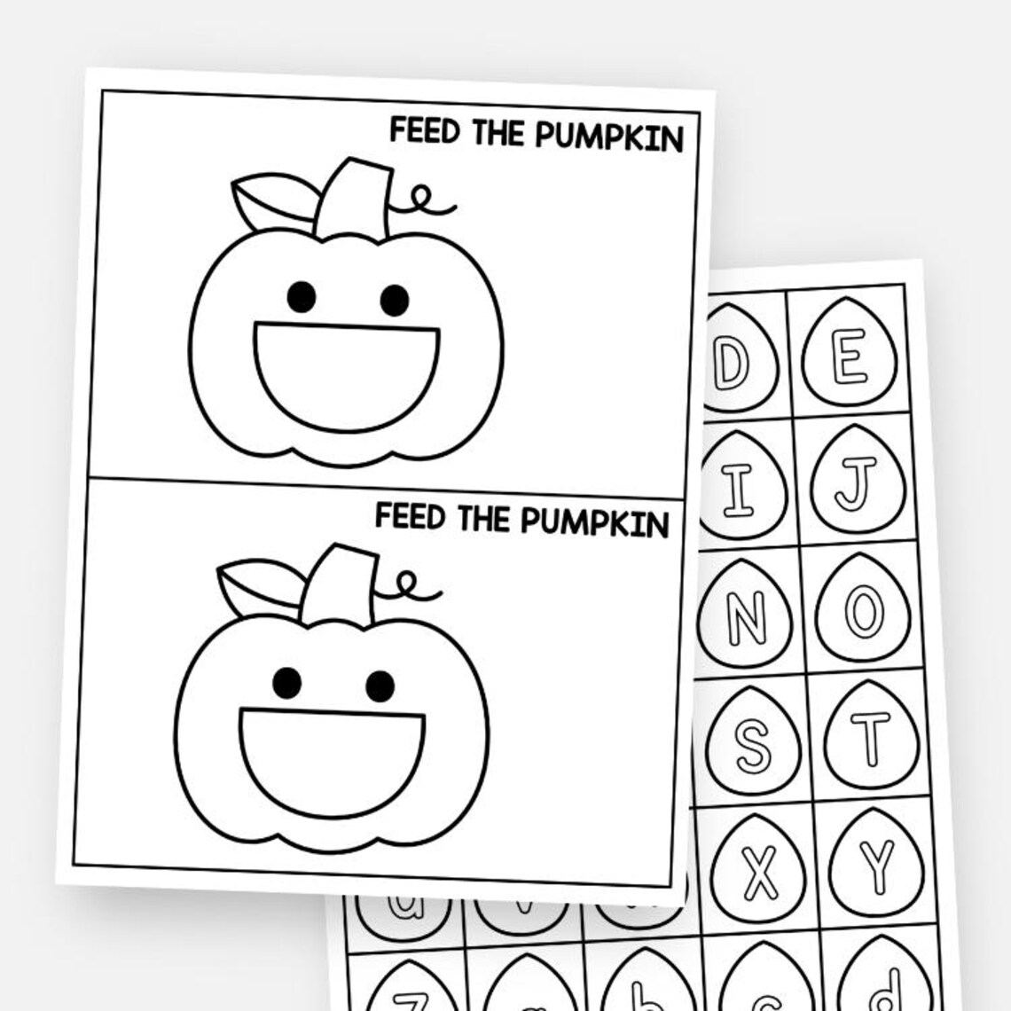 Feed the Pumpkin, Preschool Sensory Bin Cards, Fall Sensory Play ...