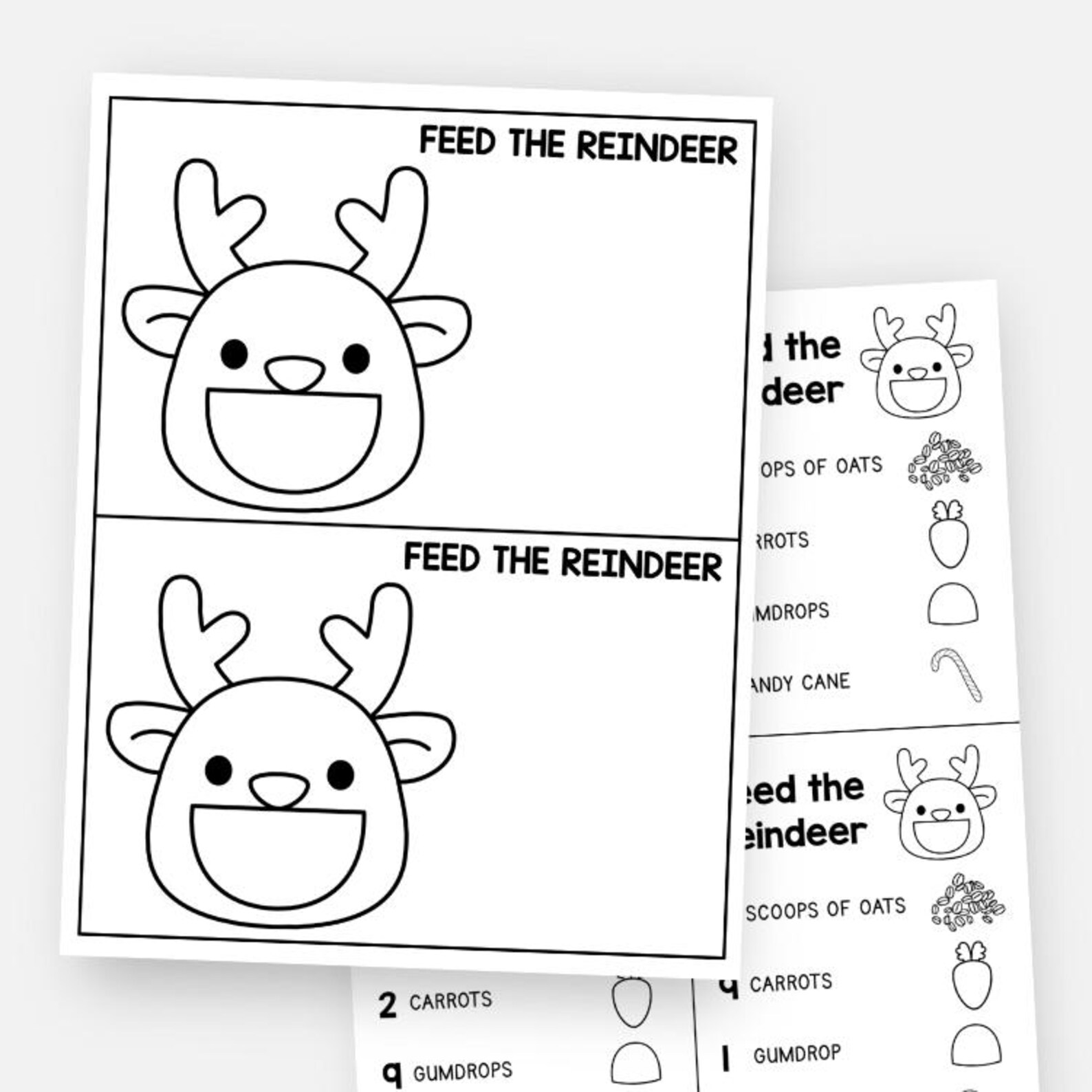 Feed the Reindeer, 16 Christmas Sensory Bin Recipe Cards, Holiday ...