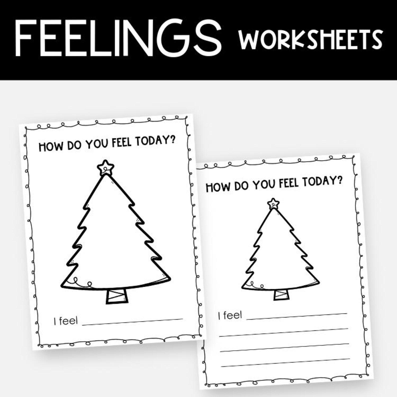 Christmas Tree Feelings Check in Chart, Emotions SEL Flashcards ...