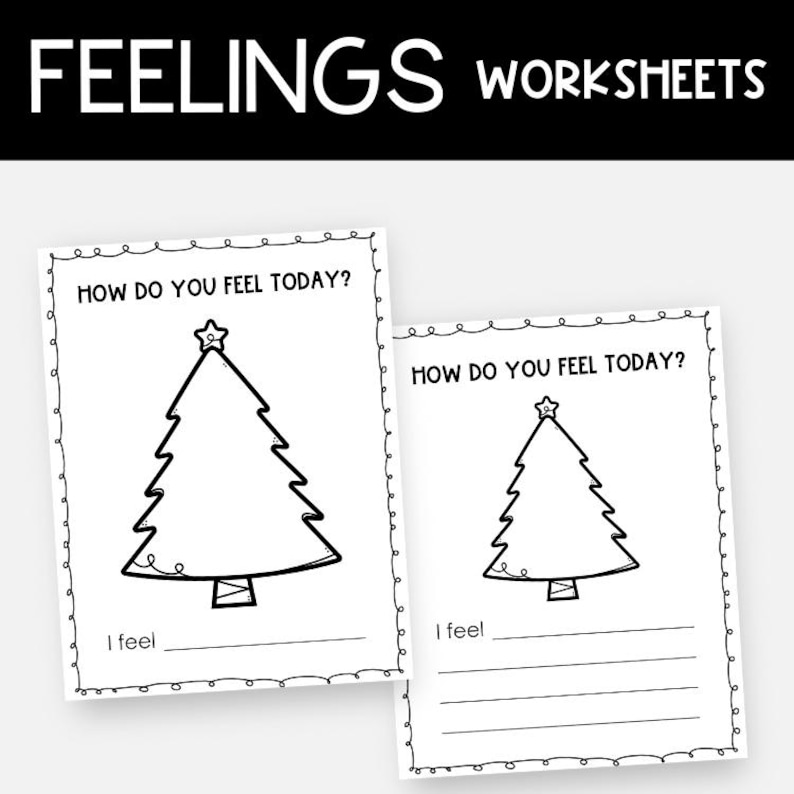 Christmas Tree Feelings Check in Chart, Emotions SEL Flashcards ...