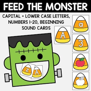 Feed the Monster, Halloween Sensory Bin Cards, Fall Preschool Sensory ...