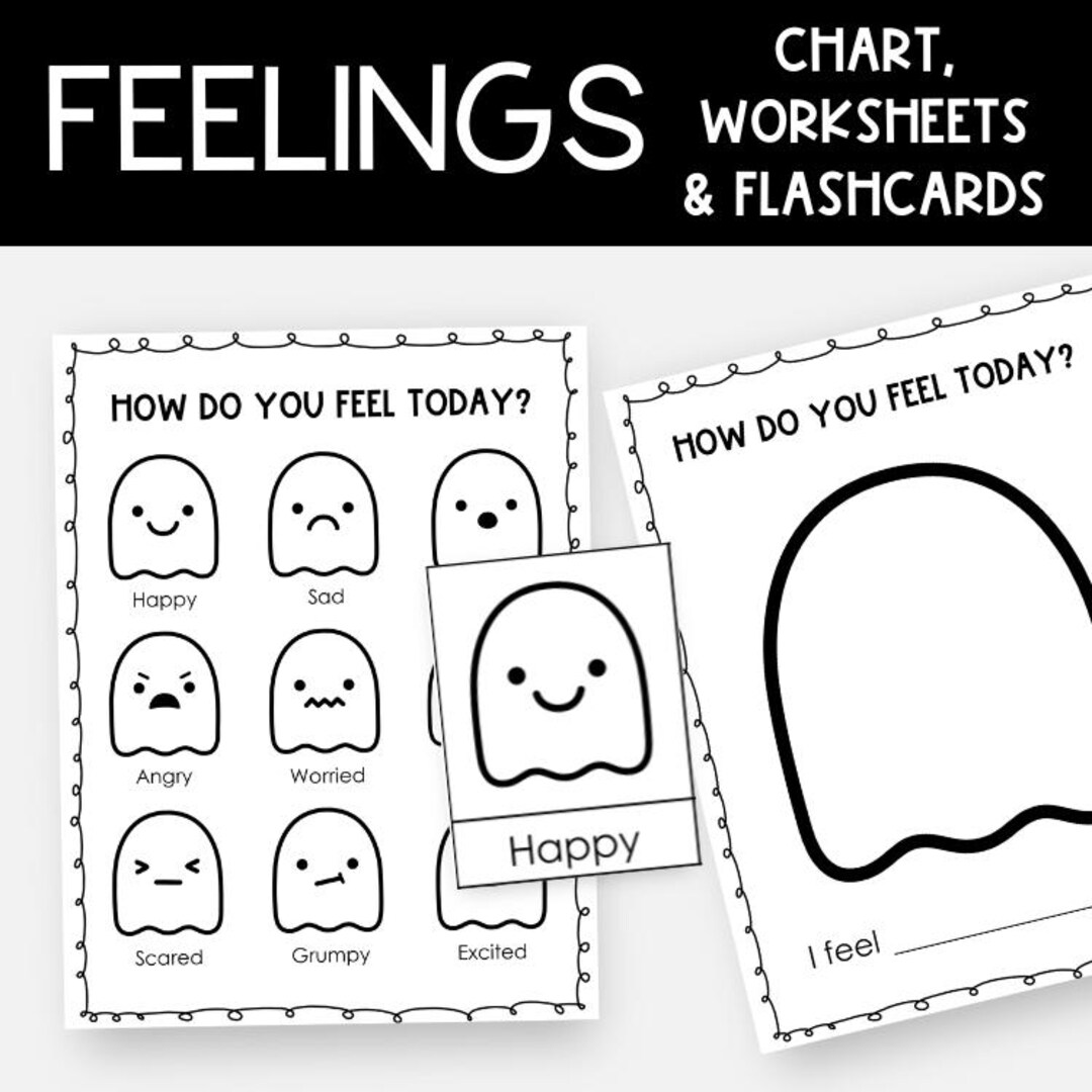 Ghost Feelings Check in Chart, Halloween Emotions SEL Flashcards ...