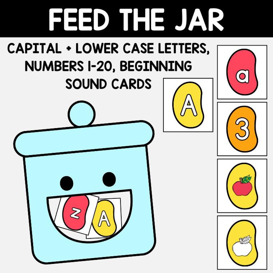 Feed the Jar Jellybeans, Easter Sensory Bin Cards, Preschool Sensory ...