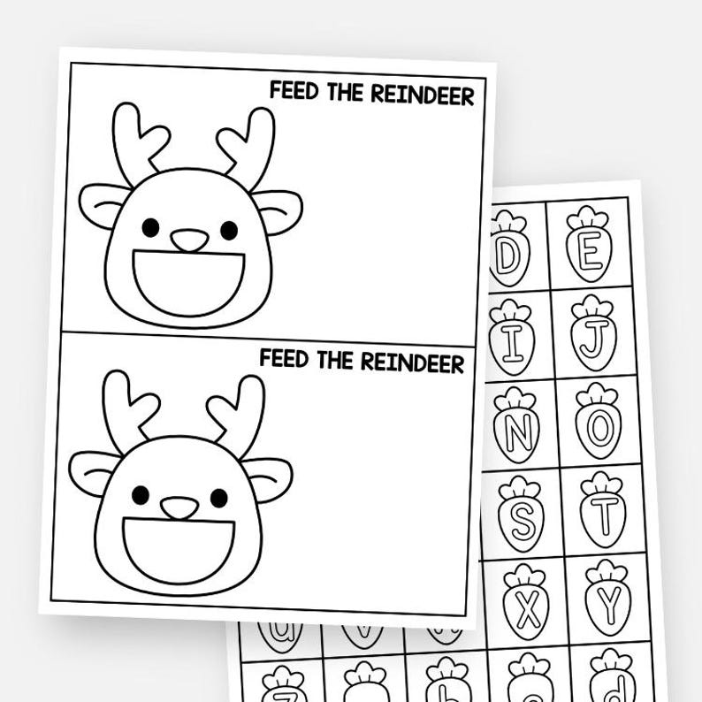 Feed the Reindeer, Christmas Sensory Bin Cards, Preschool Sensory Play ...
