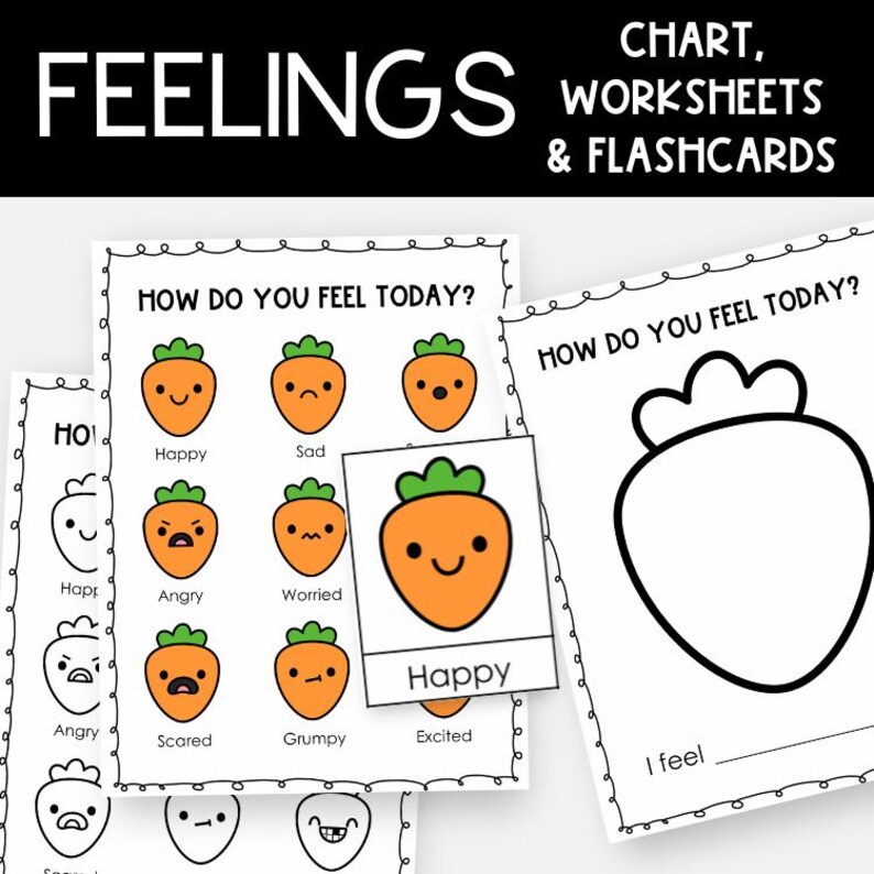 Carrot Feelings Check in Chart, Fall Emotions SEL Flashcards ...