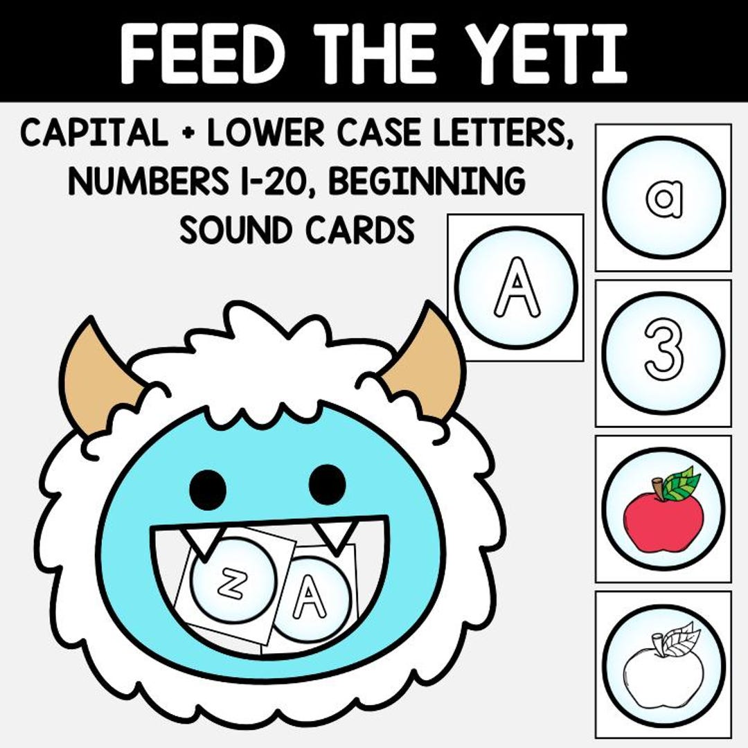Feed the Yeti, Sensory Bin Cards, Preschool Sensory Play, Winter Center ...