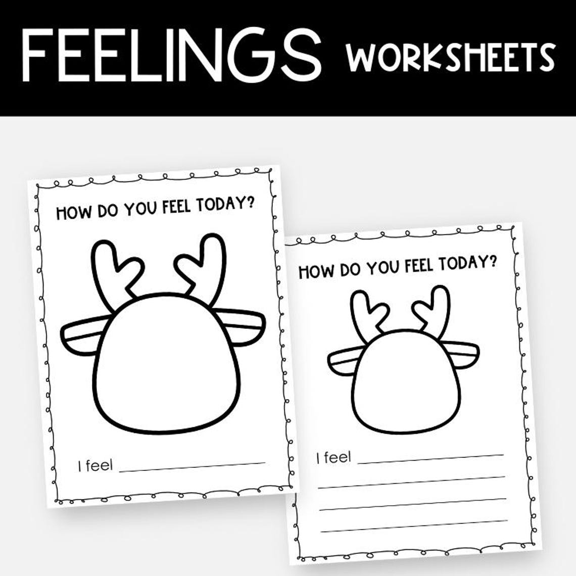 Reindeer Feelings Check in Chart, Christmas Emotions SEL Flashcards ...