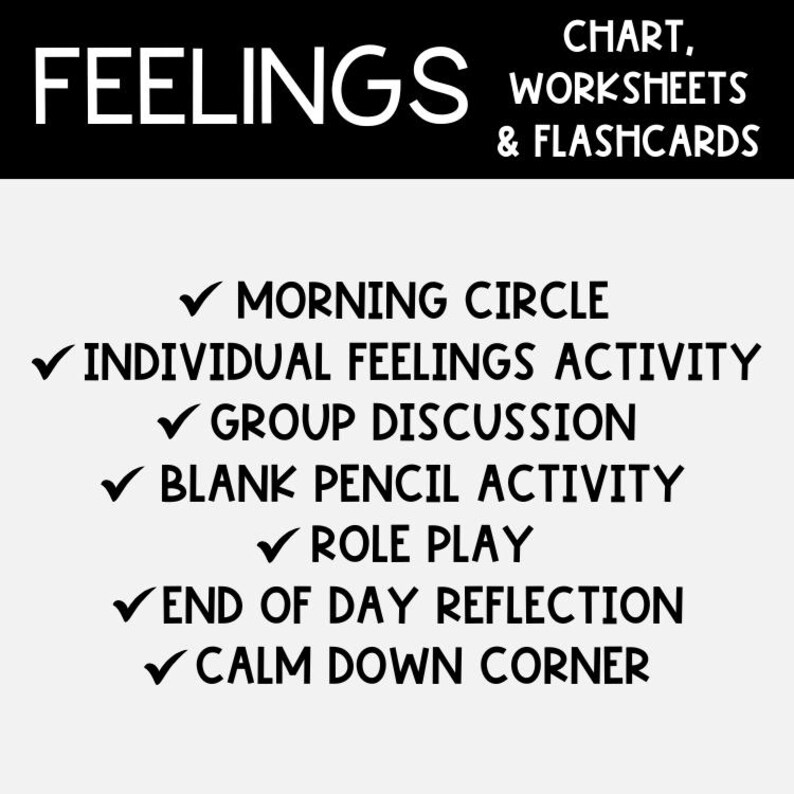 Pencil Feelings Check in Chart, Back to School SEL Flashcards ...