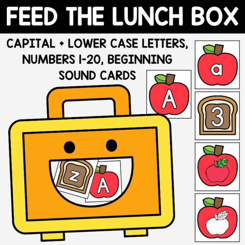 Feed the Lunch Box, Preschool Sensory Bin Cards, Printable Pet Feeding ...