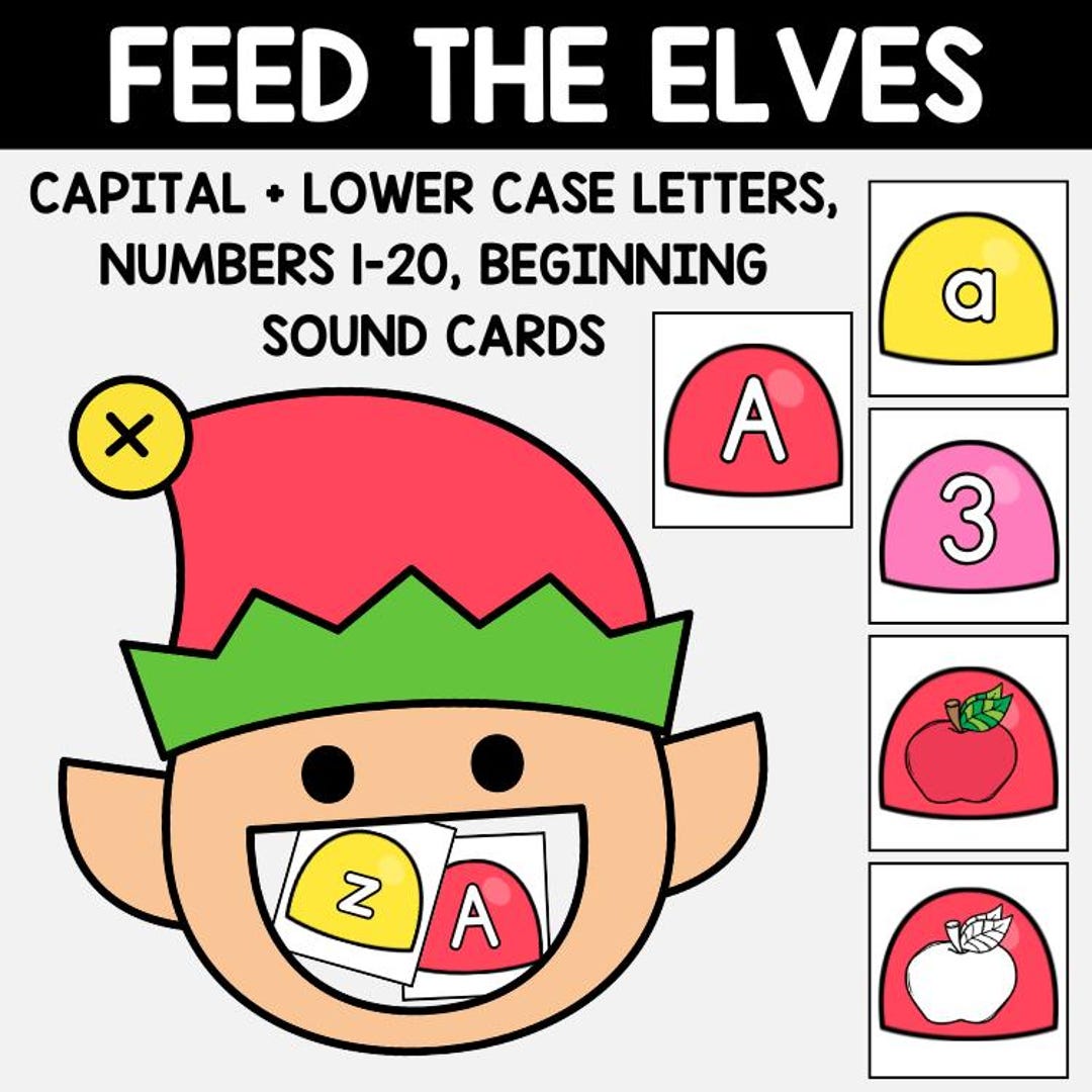 Feed the Elves, Christmas Sensory Bin Cards, Preschool Sensory Play ...