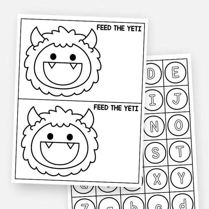 Feed the Yeti, Sensory Bin Cards, Preschool Sensory Play, Winter Center ...