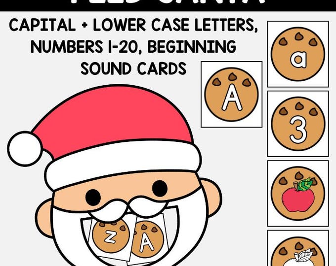 Feed Santa Claus, Christmas Sensory Bin Cards, Winter Preschool Sensory ...