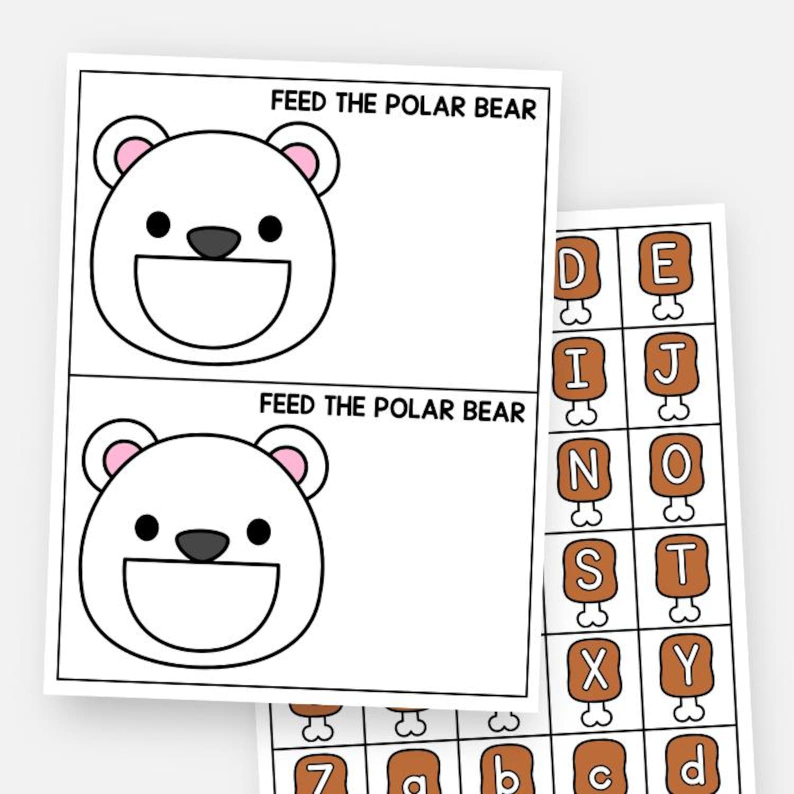 Feed the Polar Bear, Arctic Animals Sensory Bin Cards, Preschool ...