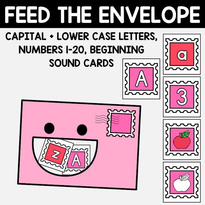 Feed the Envelope, Valentines Sensory Bin Cards, Preschool Sensory Play ...