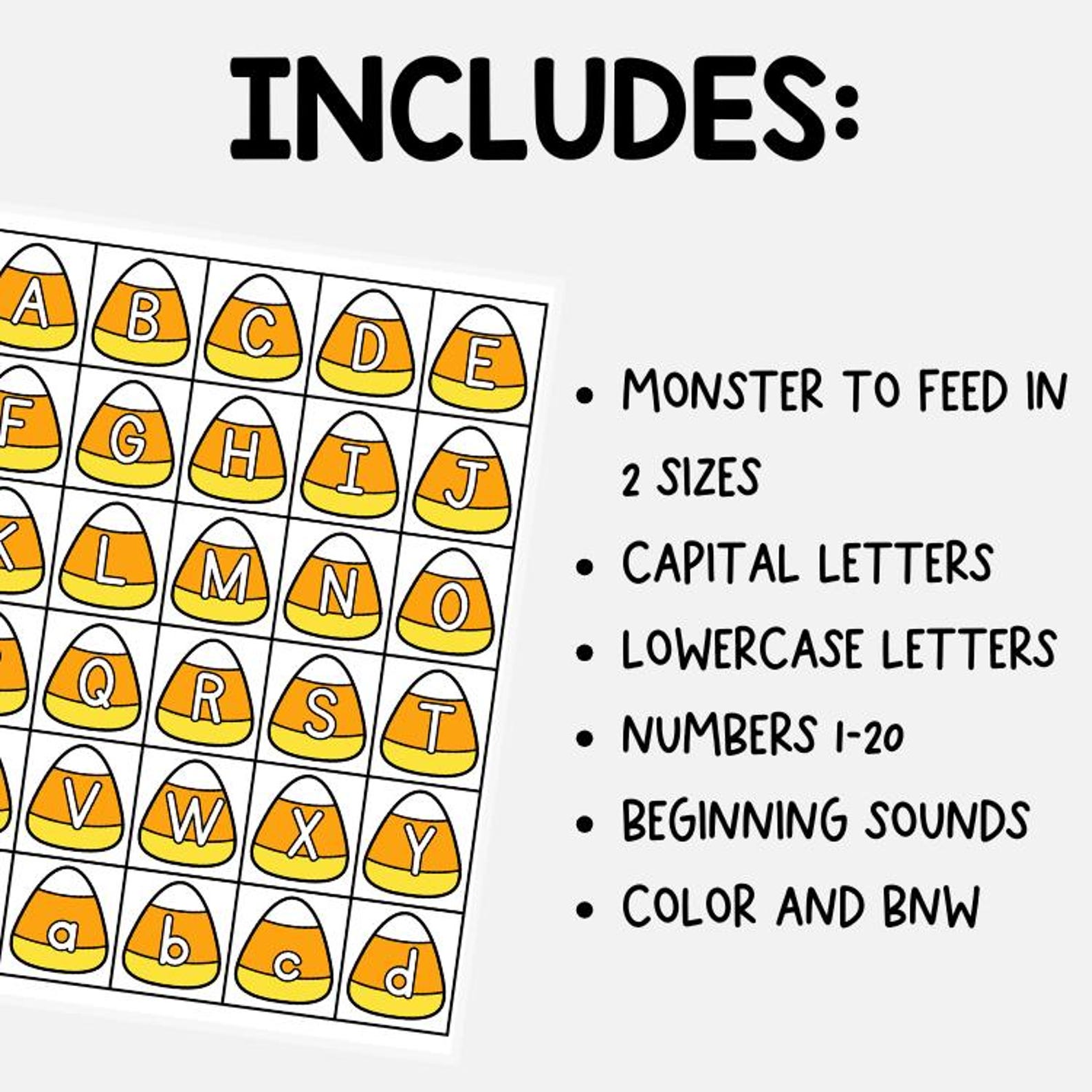 Feed the Monster, Halloween Sensory Bin Cards, Fall Preschool Sensory ...