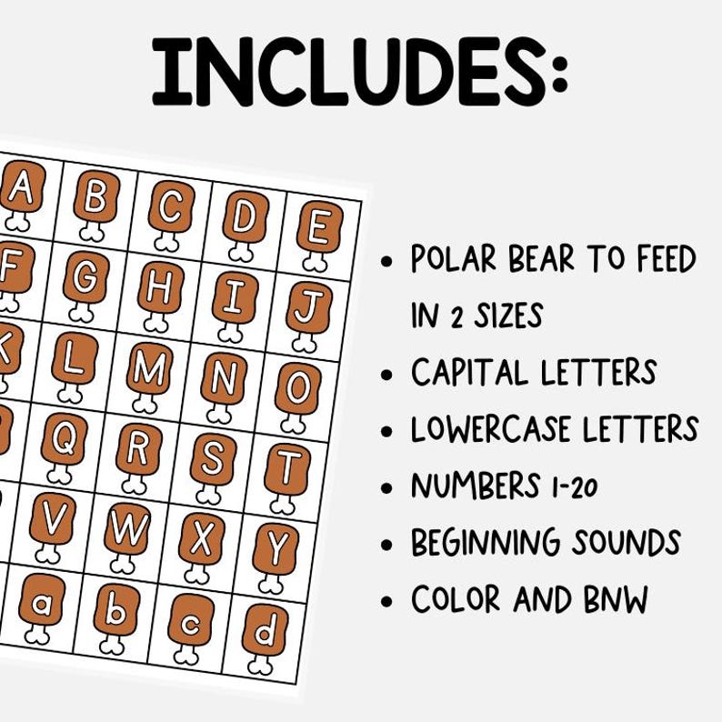 Feed the Polar Bear, Arctic Animals Sensory Bin Cards, Preschool ...