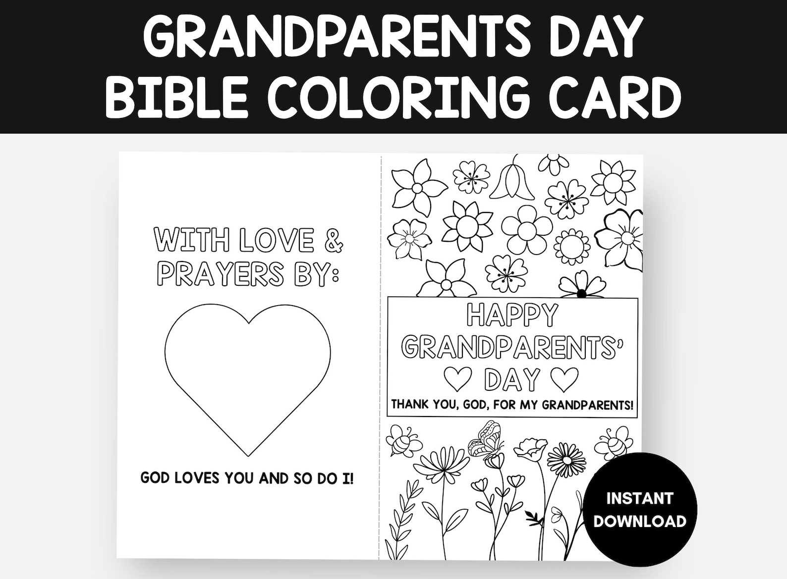 Christian Grandparents Day Printable, Grandparents Faith Craft, DIY ...