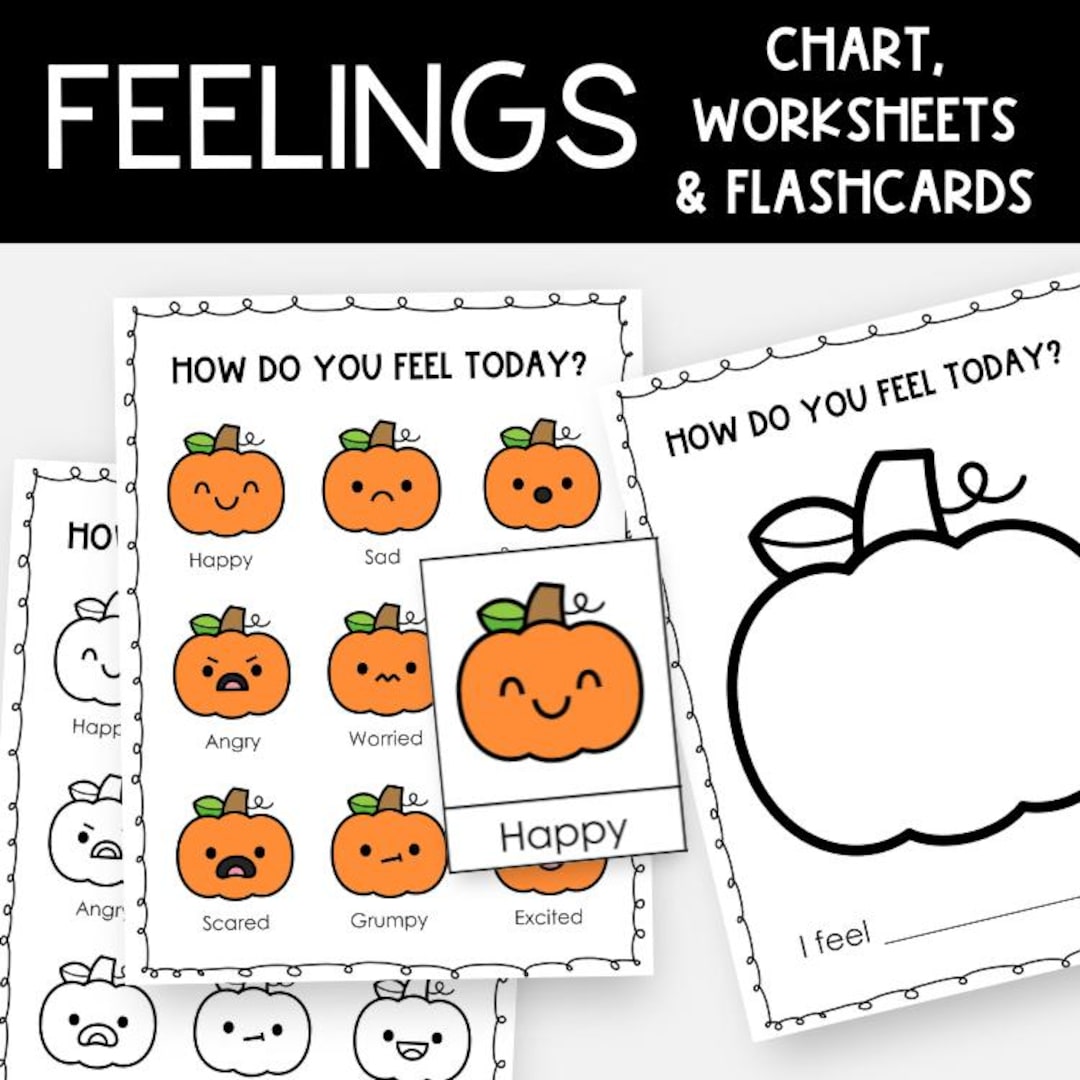 Pumpkin Feelings Check in Chart, Fall Emotions SEL Flashcards ...