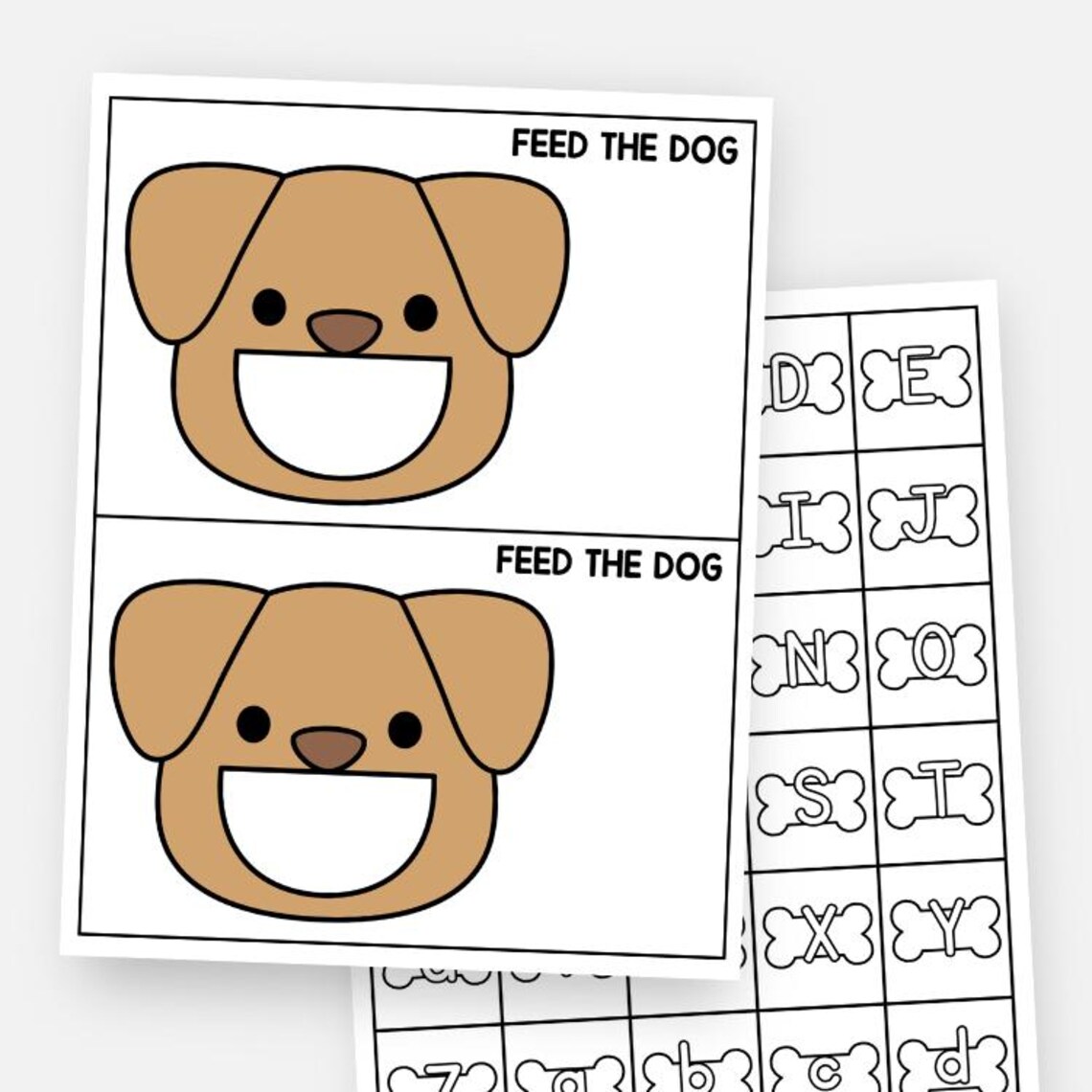 Feed the Dog, Preschool Sensory Bin Cards, Printable Pet Feeding ...