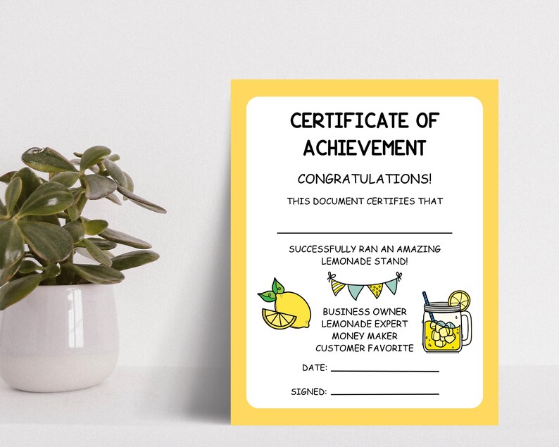Lemonade Stand Planner, Kids Business Plan, Summer Activities, Young ...
