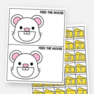 Feed the Mouse, Preschool Sensory Bin Cards, Printable Pet Feeding ...