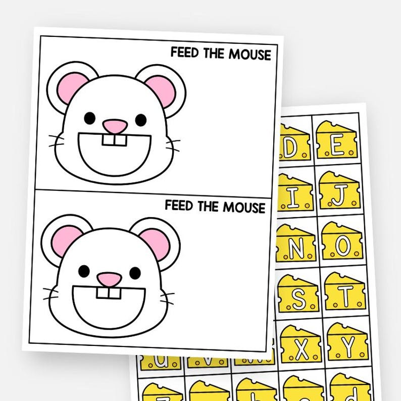 Feed the Mouse, Preschool Sensory Bin Cards, Printable Pet Feeding ...