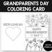 Grandparents Day Printable, Grandparents Craft, DIY Coloring Card, Gift ...