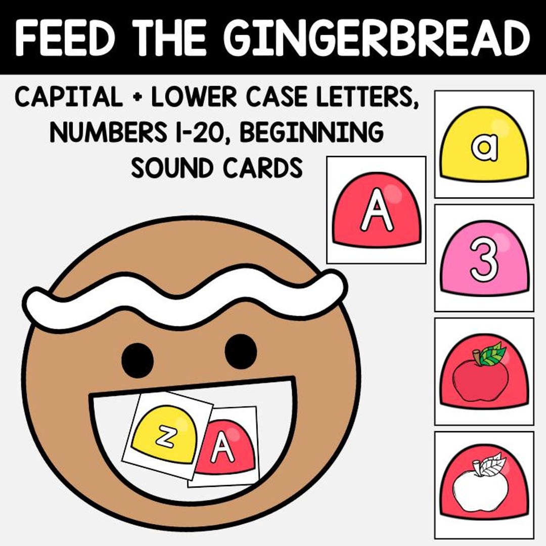 Feed the Gingerbread, Christmas Sensory Bin Cards, Preschool Sensory ...