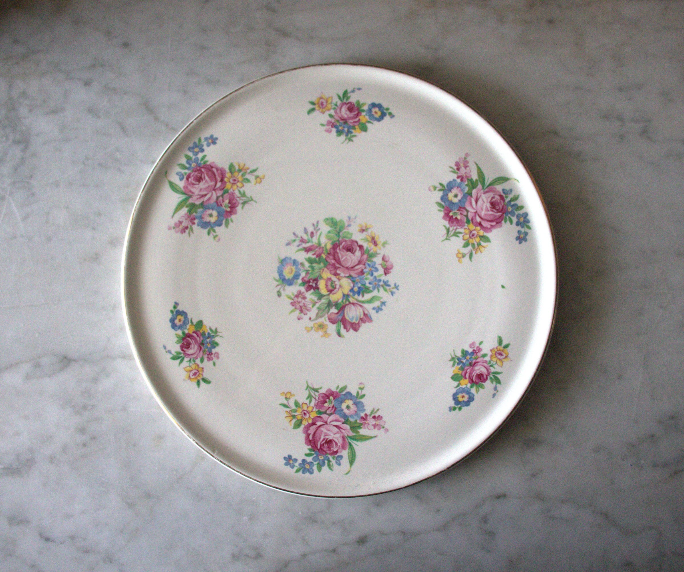 Mid-century Barker Bros Royal Tudor Cake Plate With Floral Pattern - Etsy