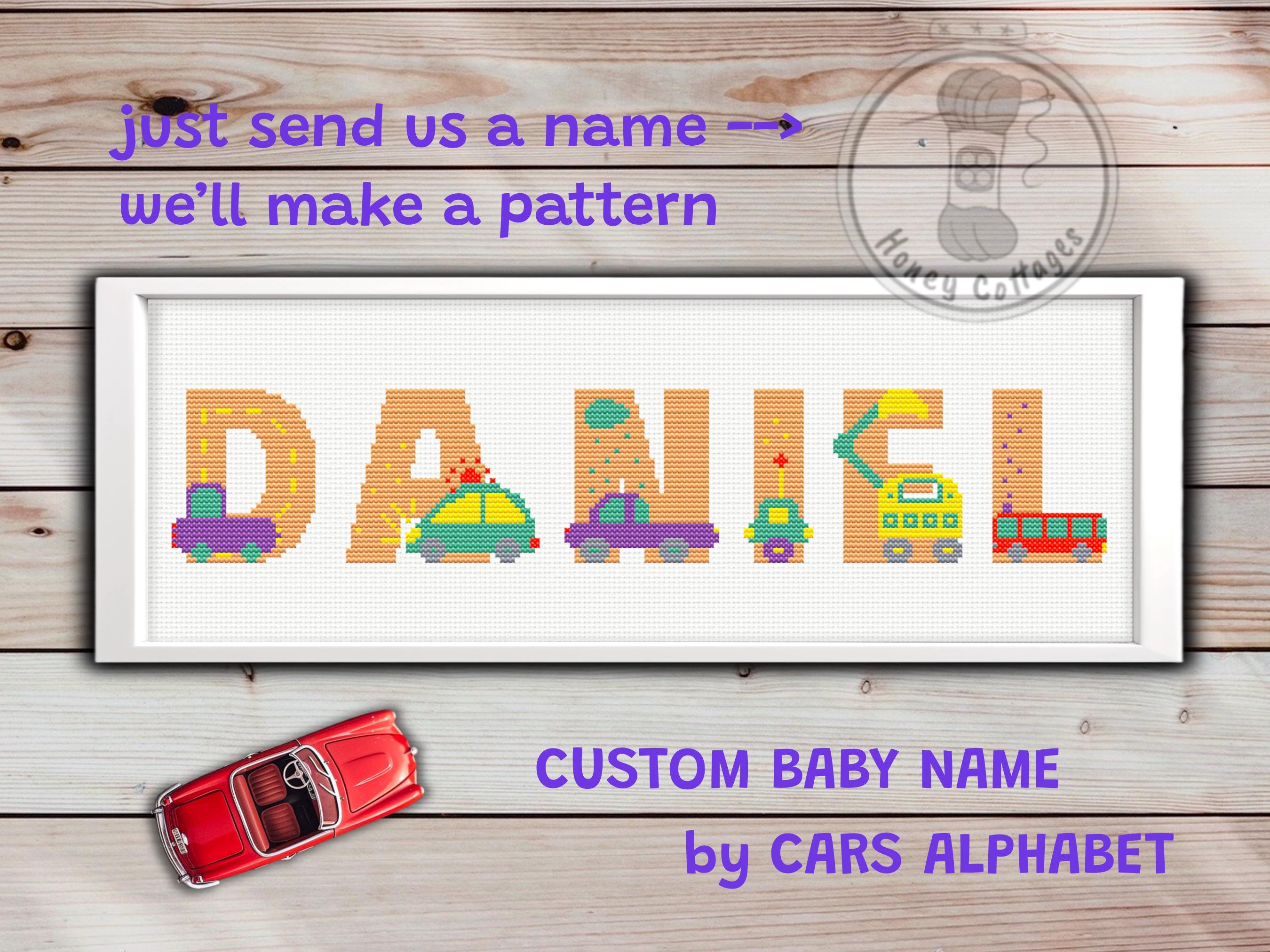 Custom Baby Name, Cross Stitch Pattern, Personalized Baby Name, Nursery ...