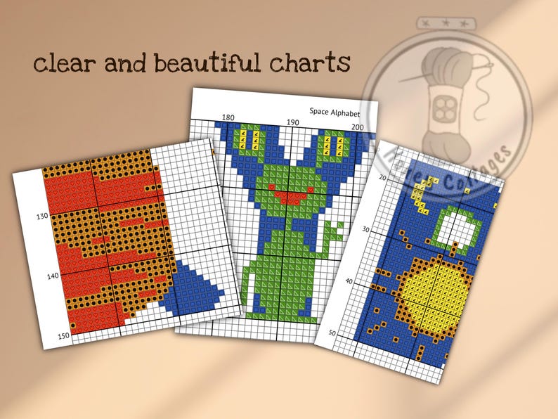 Space Cross Stitch Alphabet Pattern, Cosmic Font Baby Name, Space ...