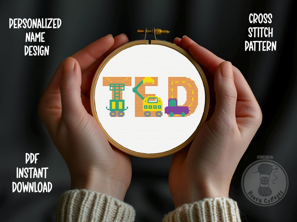 Custom Baby Name, Cross Stitch Pattern, Personalized Baby Name, Nursery ...