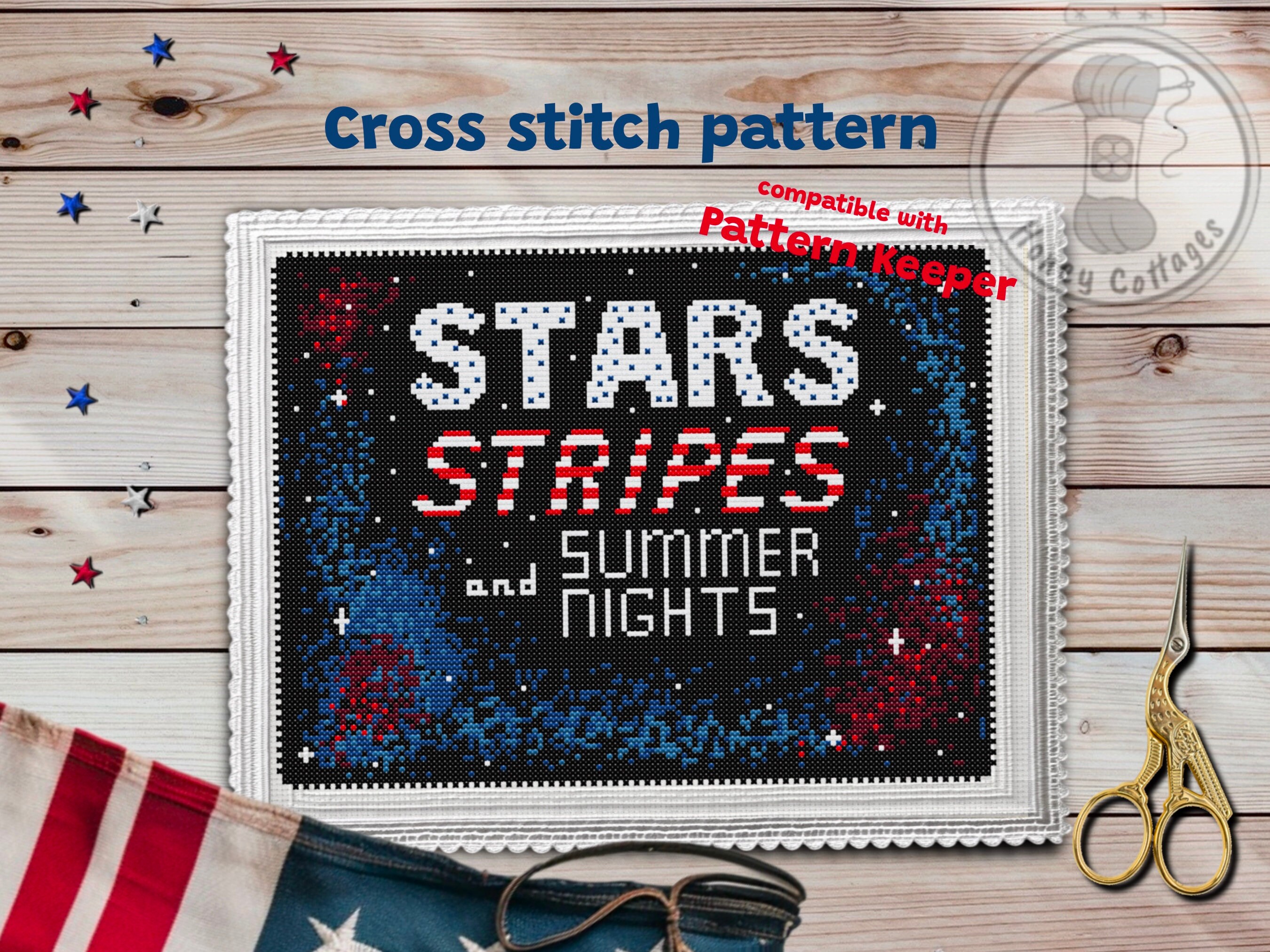 Independence Day Cross Stitch Pattern, 4th of July Cross Stitch ...