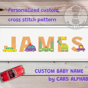 Custom Baby Name, Cross Stitch Pattern, Personalized Baby Name, Nursery ...