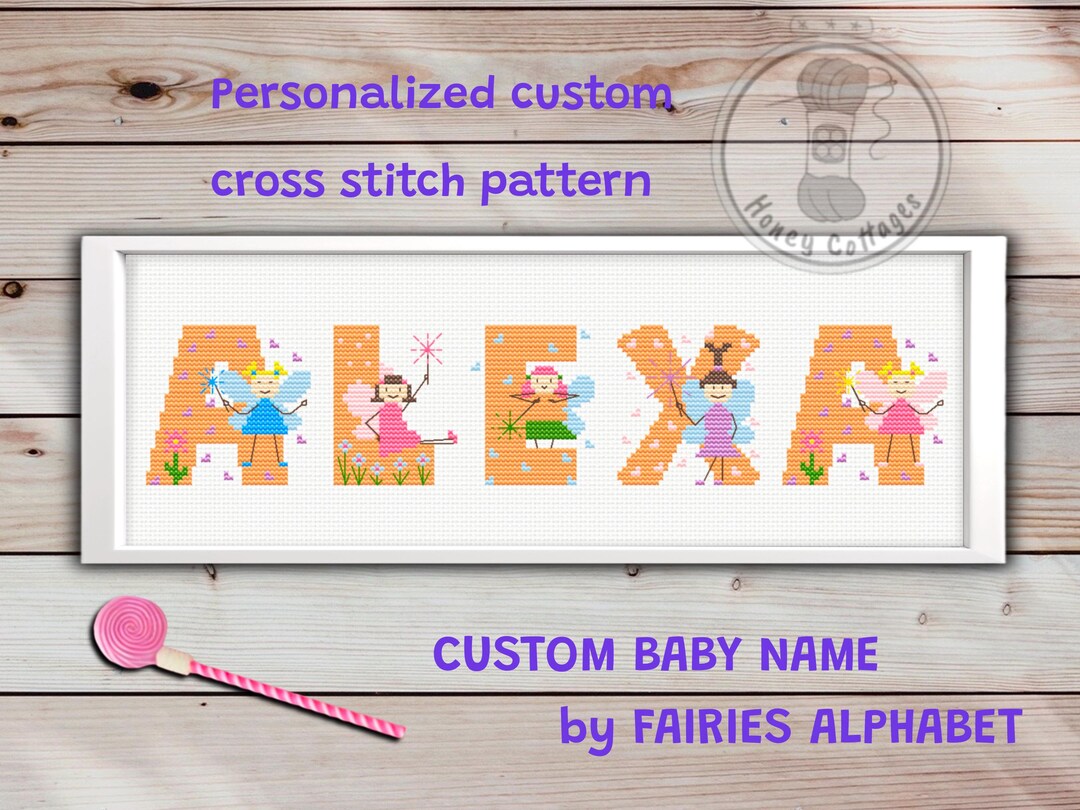 Custom Baby Name, Cross Stitch Pattern, Personalized Baby Name, Nursery ...