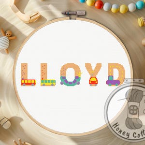Custom Baby Name, Cross Stitch Pattern, Personalized Baby Name, Nursery ...