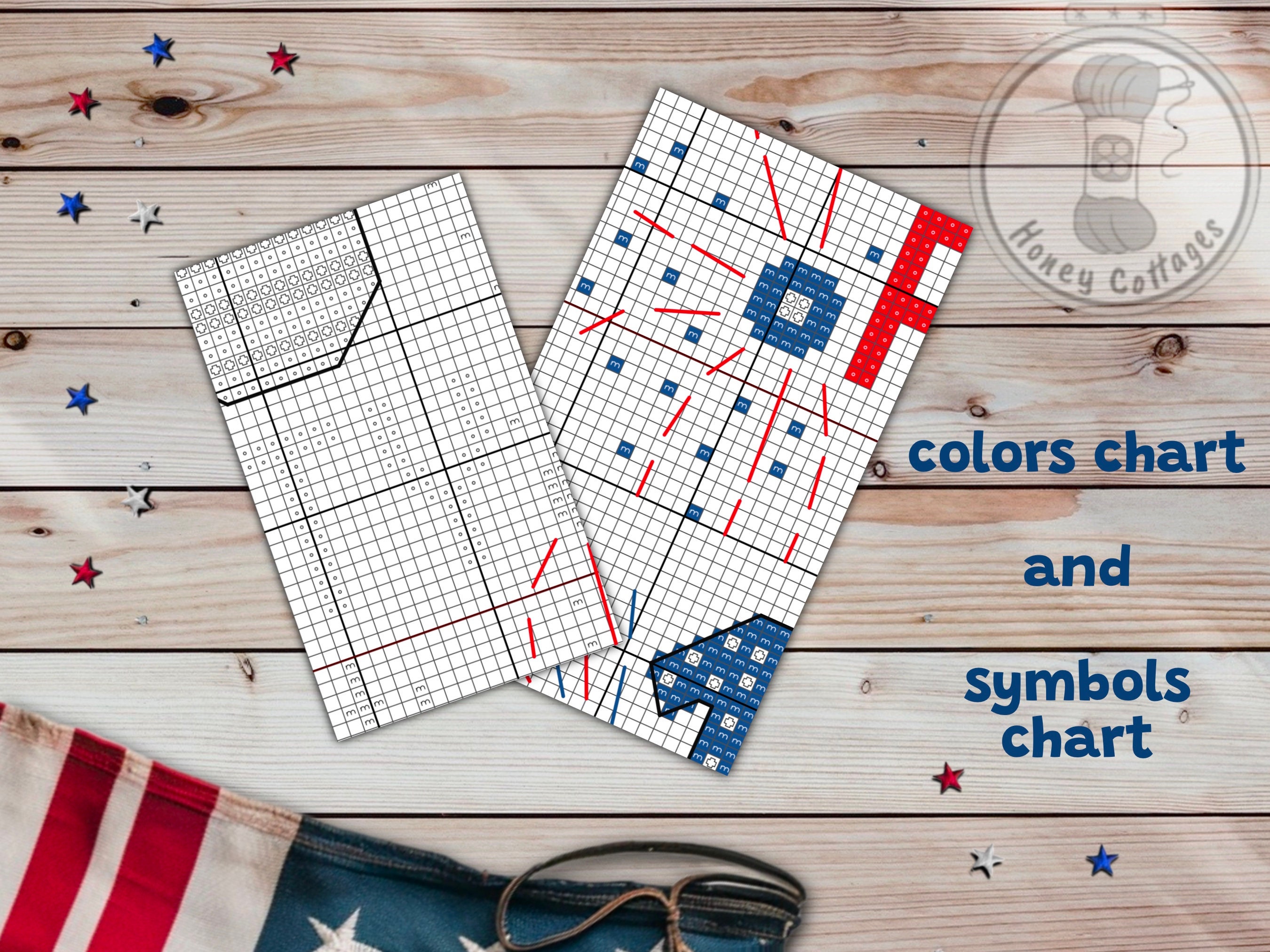 4th July USA Flag Cross Stitch Sampler, Independence Day USA Sampler ...
