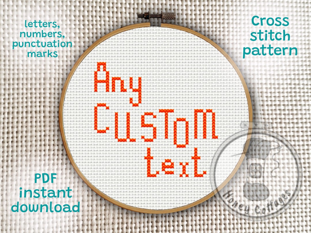 Custom Cross Stitch Pattern, Alphabet Cross Stitch Pattern, Font Cross ...