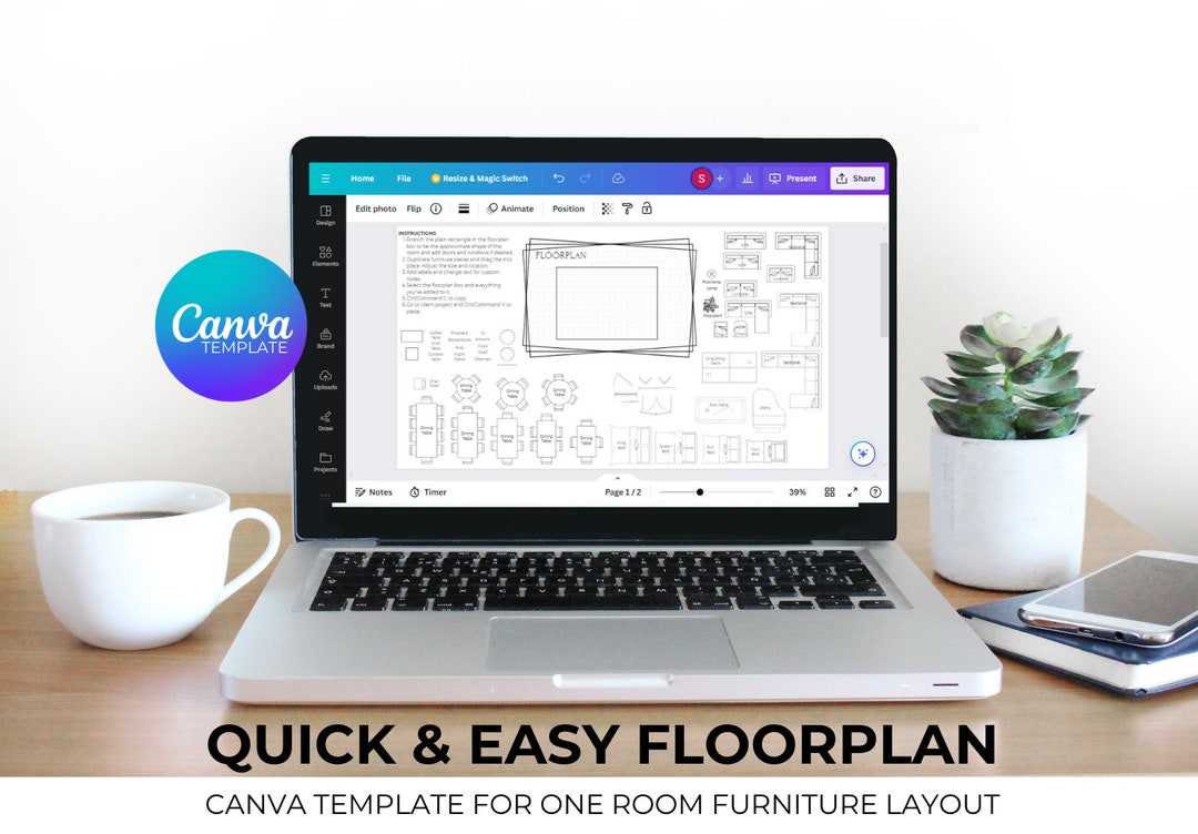 Quick and Easy Floorplan Canva Template - Etsy