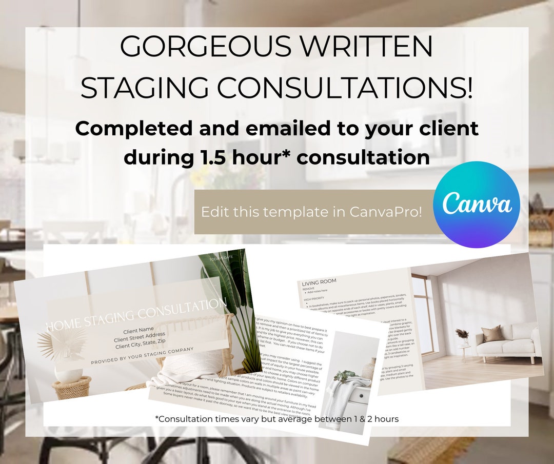 Canvapro Template for Home Staging Consultations Written Report - Etsy