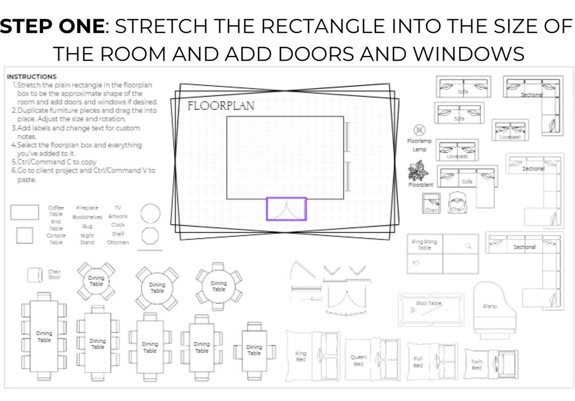 Quick and Easy Floorplan Canva Template - Etsy