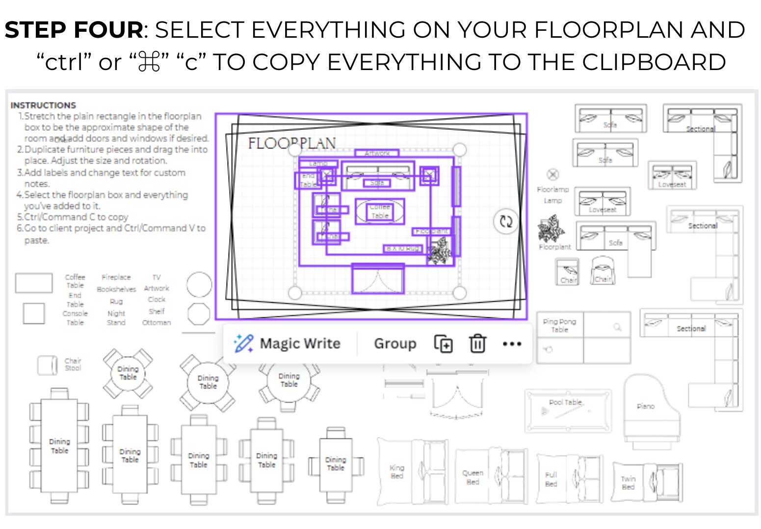Quick and Easy Floorplan Canva Template - Etsy