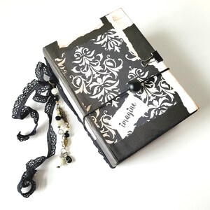 Junk Journal, Handmade Vintage Junk Journal, Black and off White ...