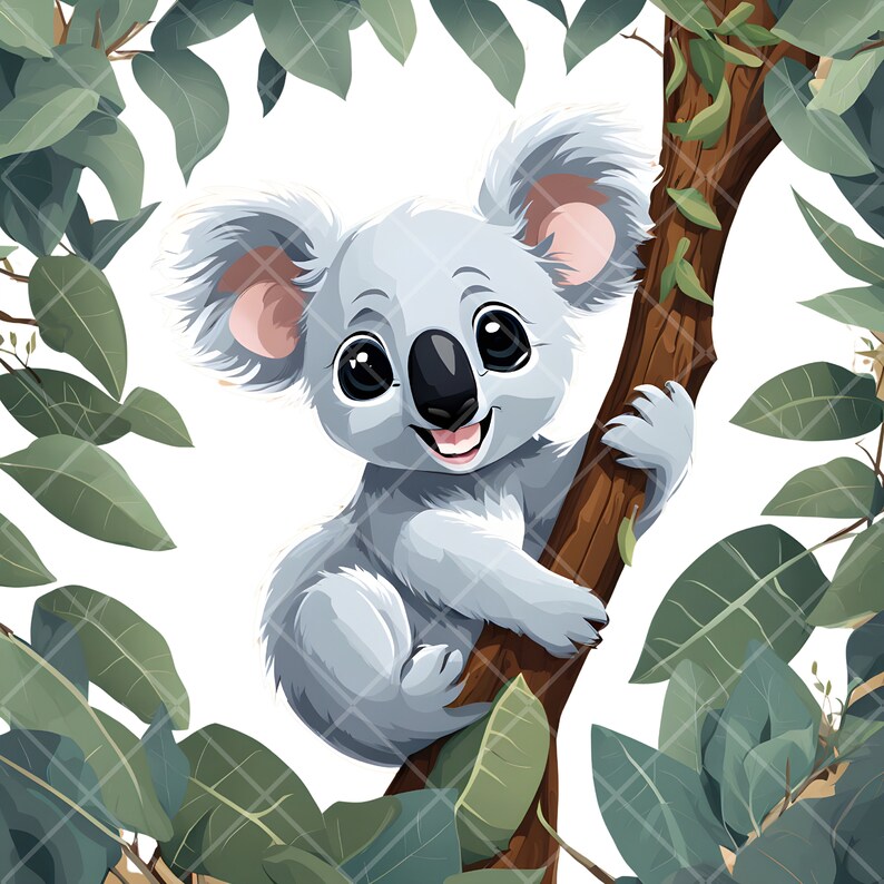 Baby Koala Clipart Baby Shower Clipart Nursery Decor Clipart Animal ...