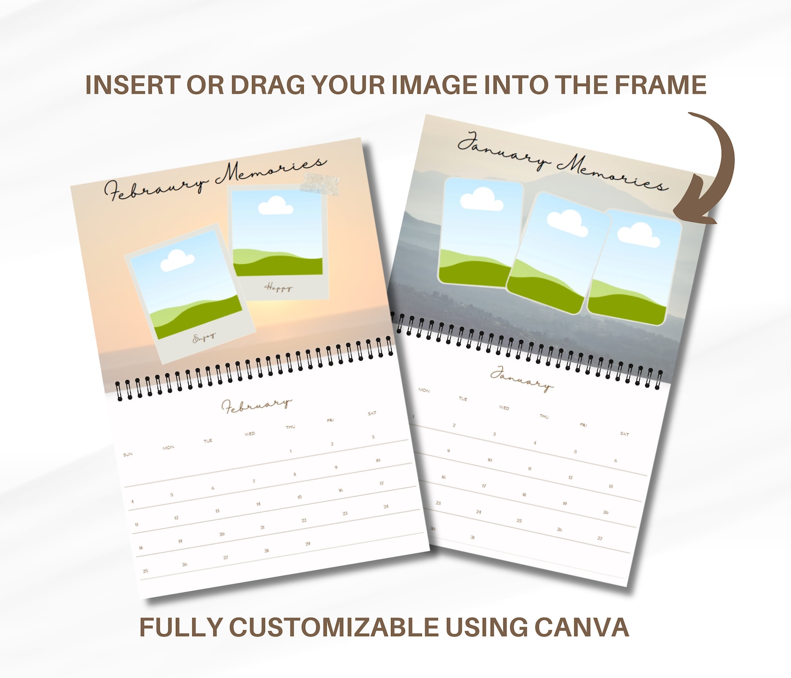 Custom Printable Calendar Memories 2024 Using Canva Template & Instant ...