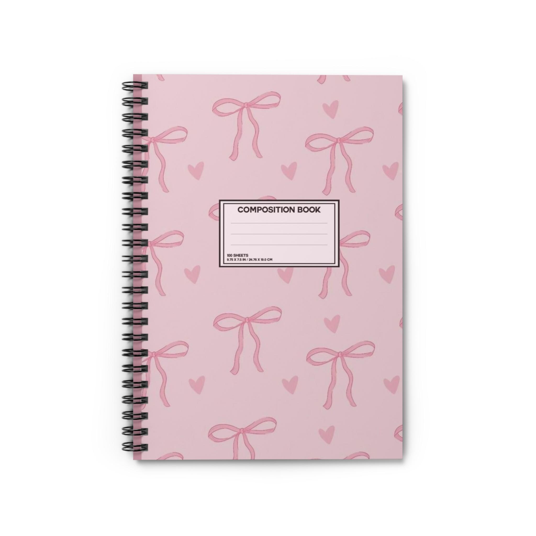 Bow Composition Notebook - Perfect for Students & Writers, Cute Gifts ...