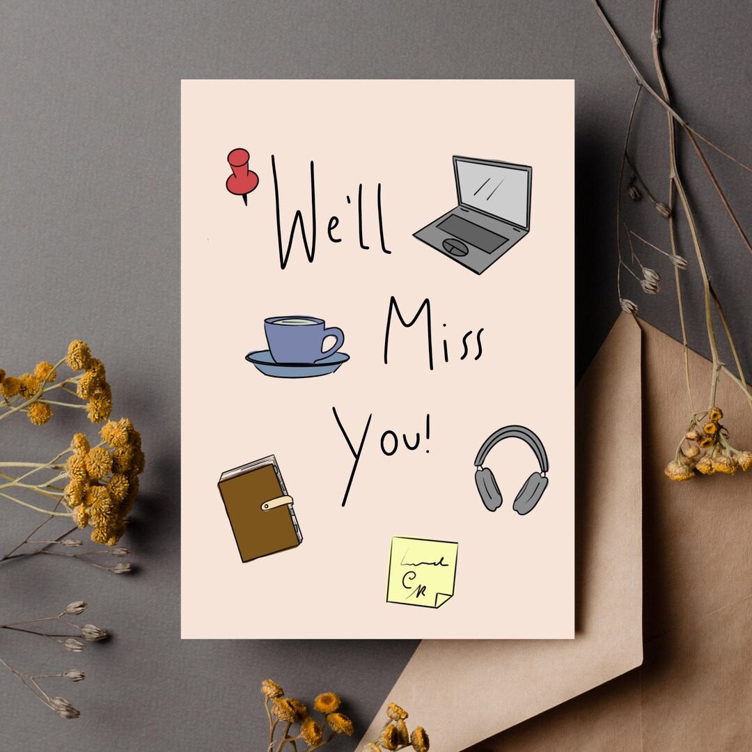 We'll Miss You, Leaving Card, Colleagues, Teacher Card, Work, Miss You ...