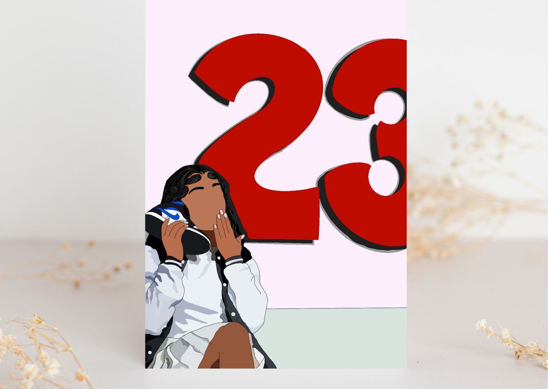 23rd Birthday Card, Birthday Cards, Digital Illustration, Handmade Card ...