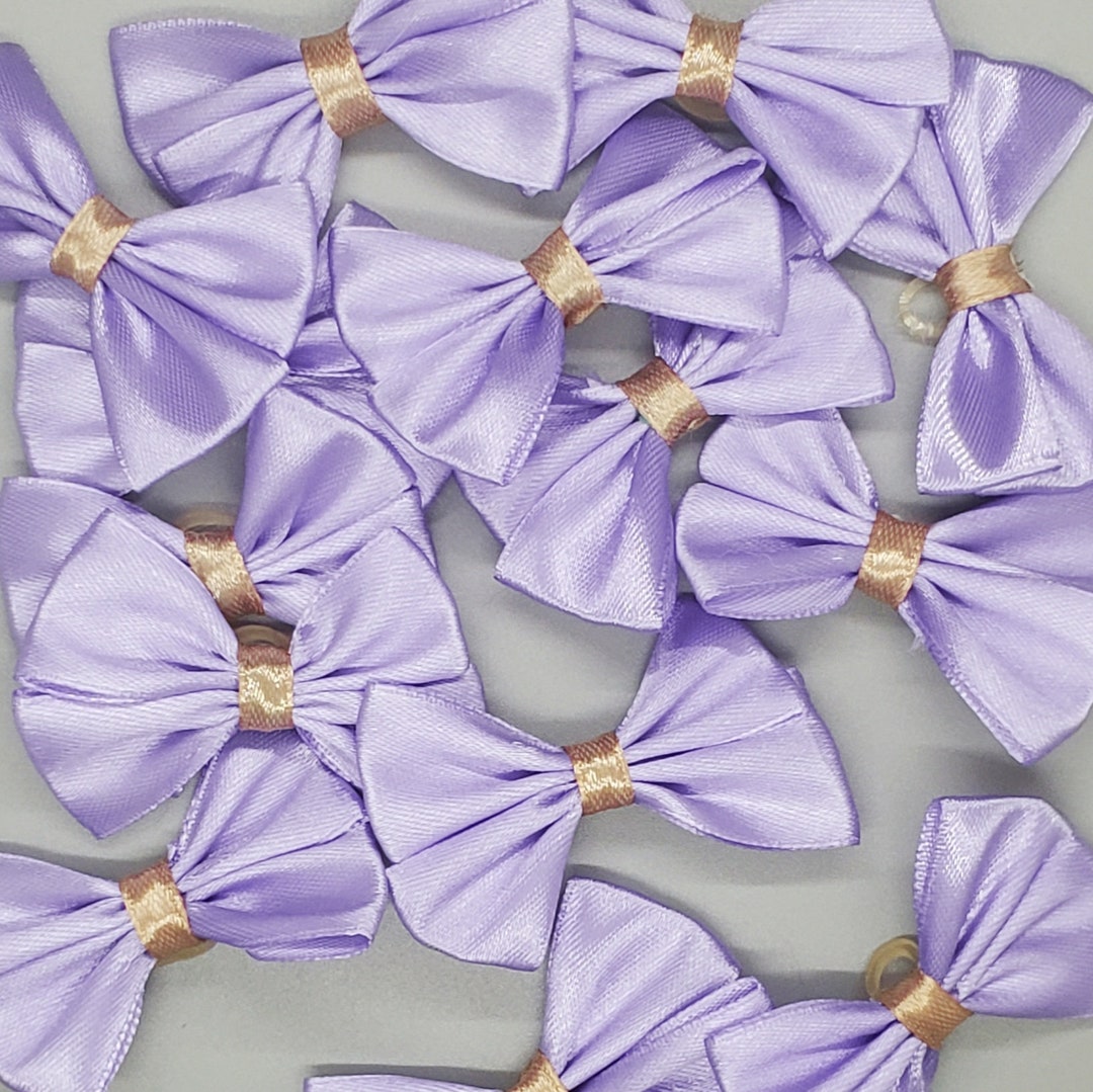 Lavender Purple and Gold Elastic Hair Bows for People, Girls, Dogs, and ...